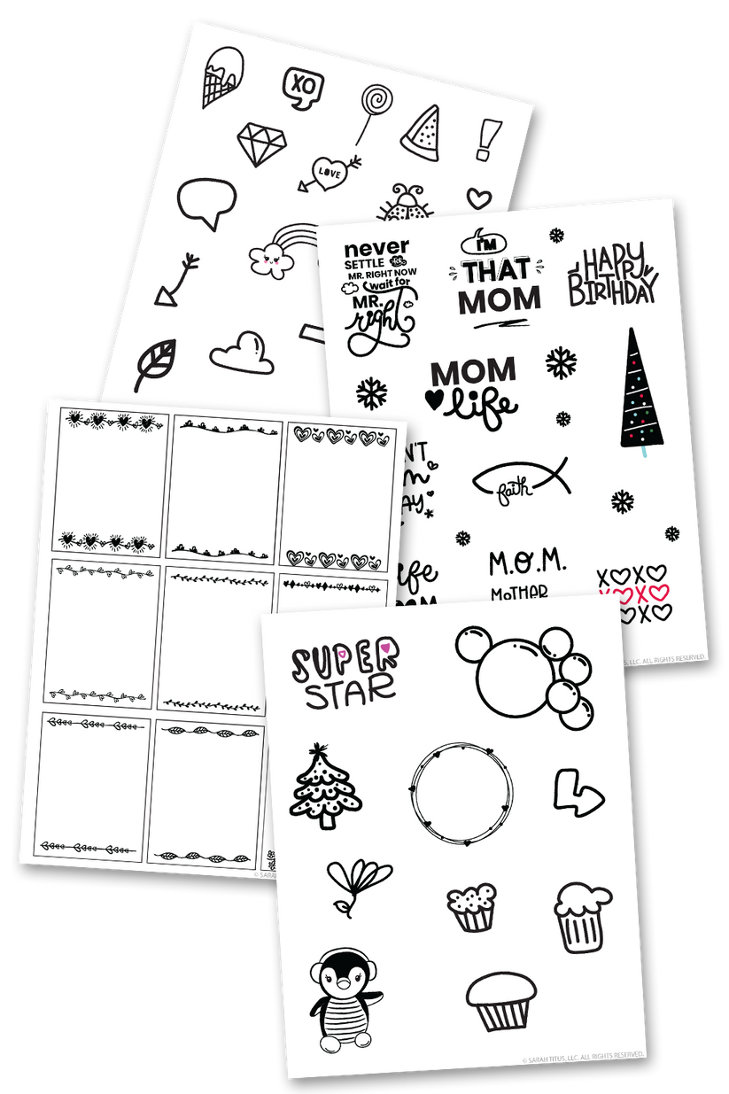 Black and White Planner Stickers {150+ Stickers} – Sarah Titus