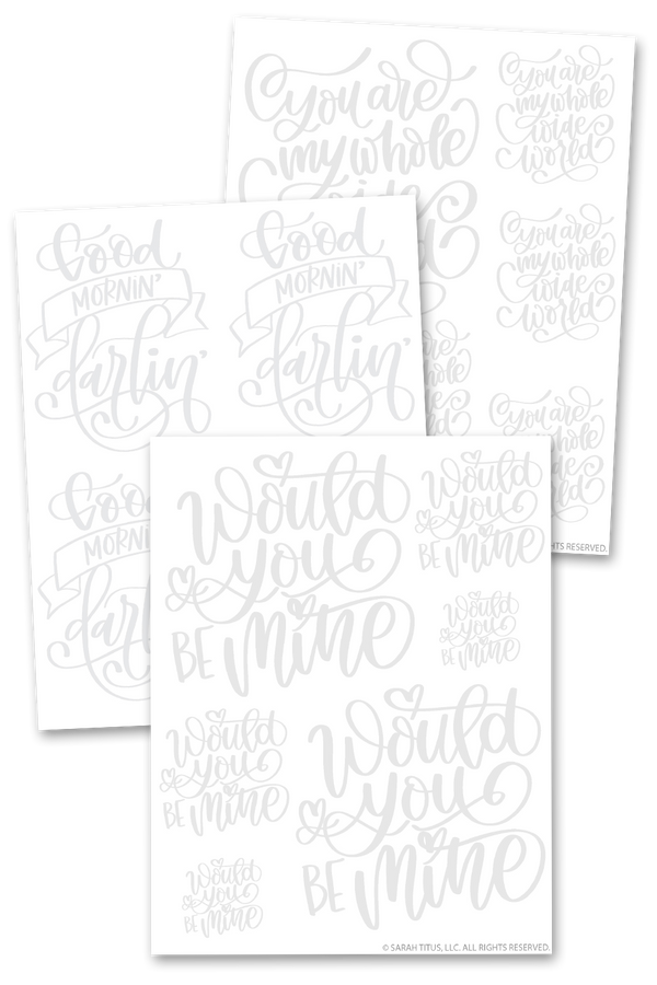 Calligraphy Hand Lettering Practice Sheets {6 Pages} – Sarah Titus