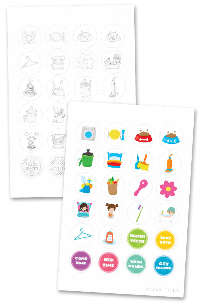 Chore Charts + Stickers {10 Pages} – Sarah Titus