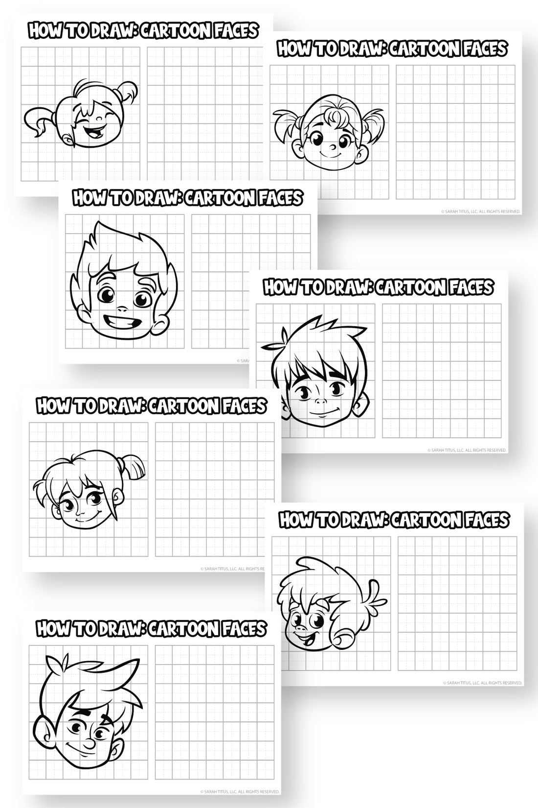 How to Draw Cartoon Faces {7 Pages} – Sarah Titus
