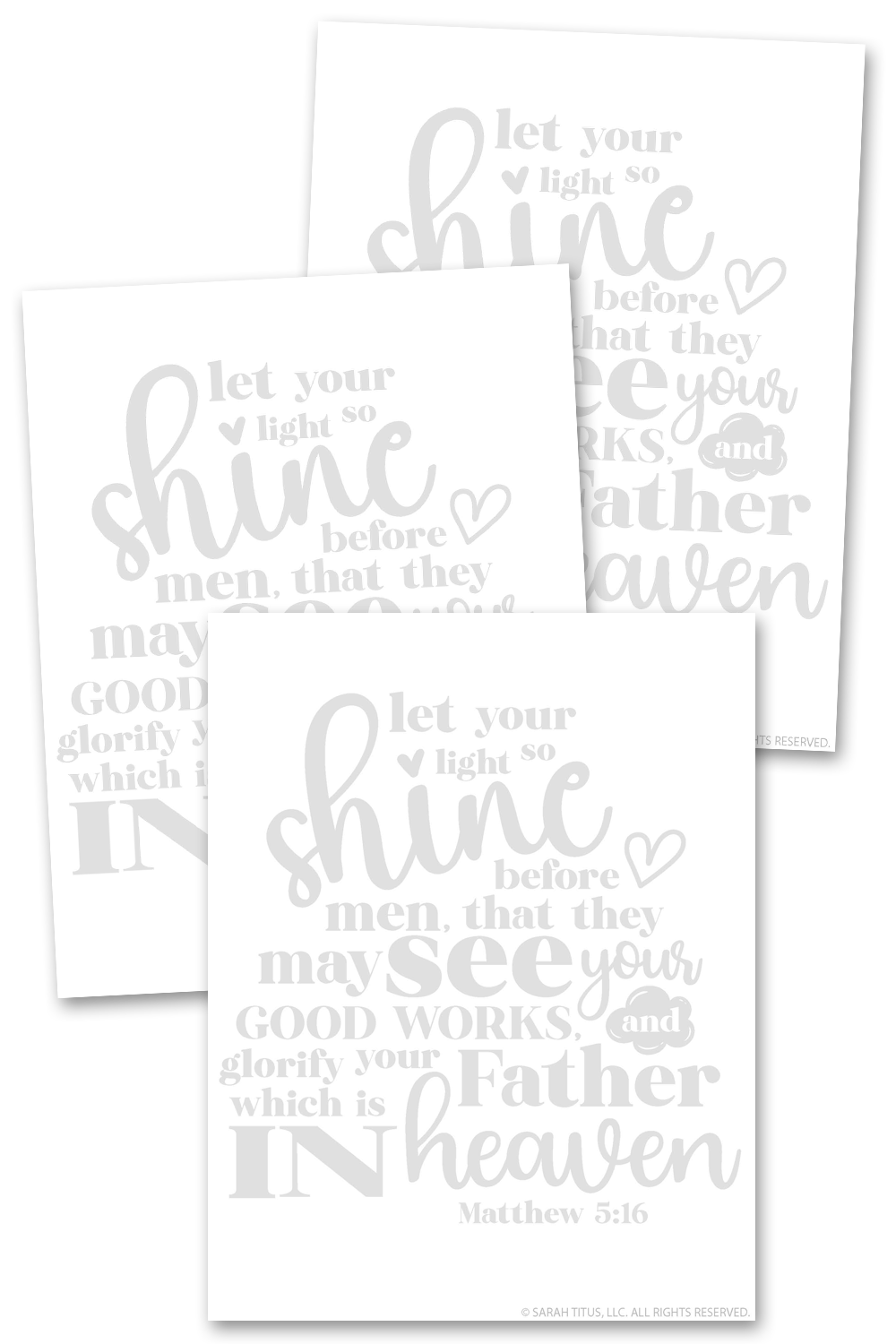 Let Your Light Shine Hand Lettering Practice Sheet Sarah Titus