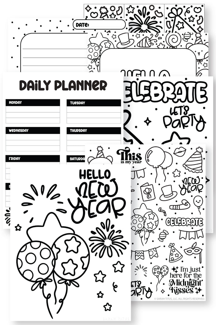 Coloring New Year's Daily Planner {10 Pages} – Sarah Titus