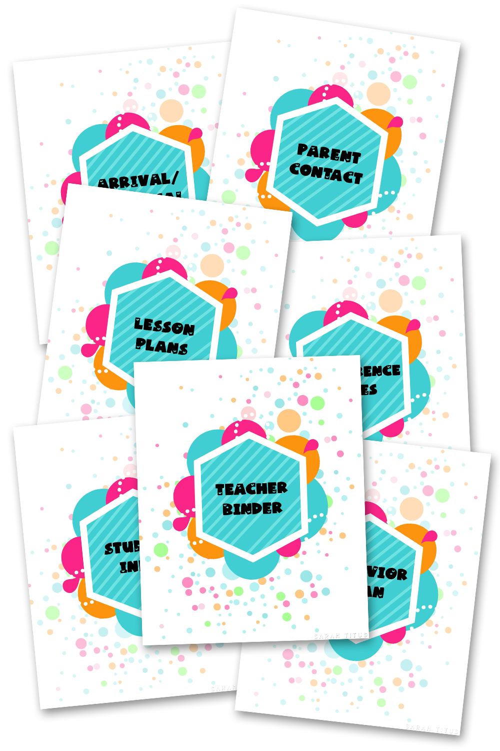 Teacher Binder Covers {12 Pages} – Sarah Titus