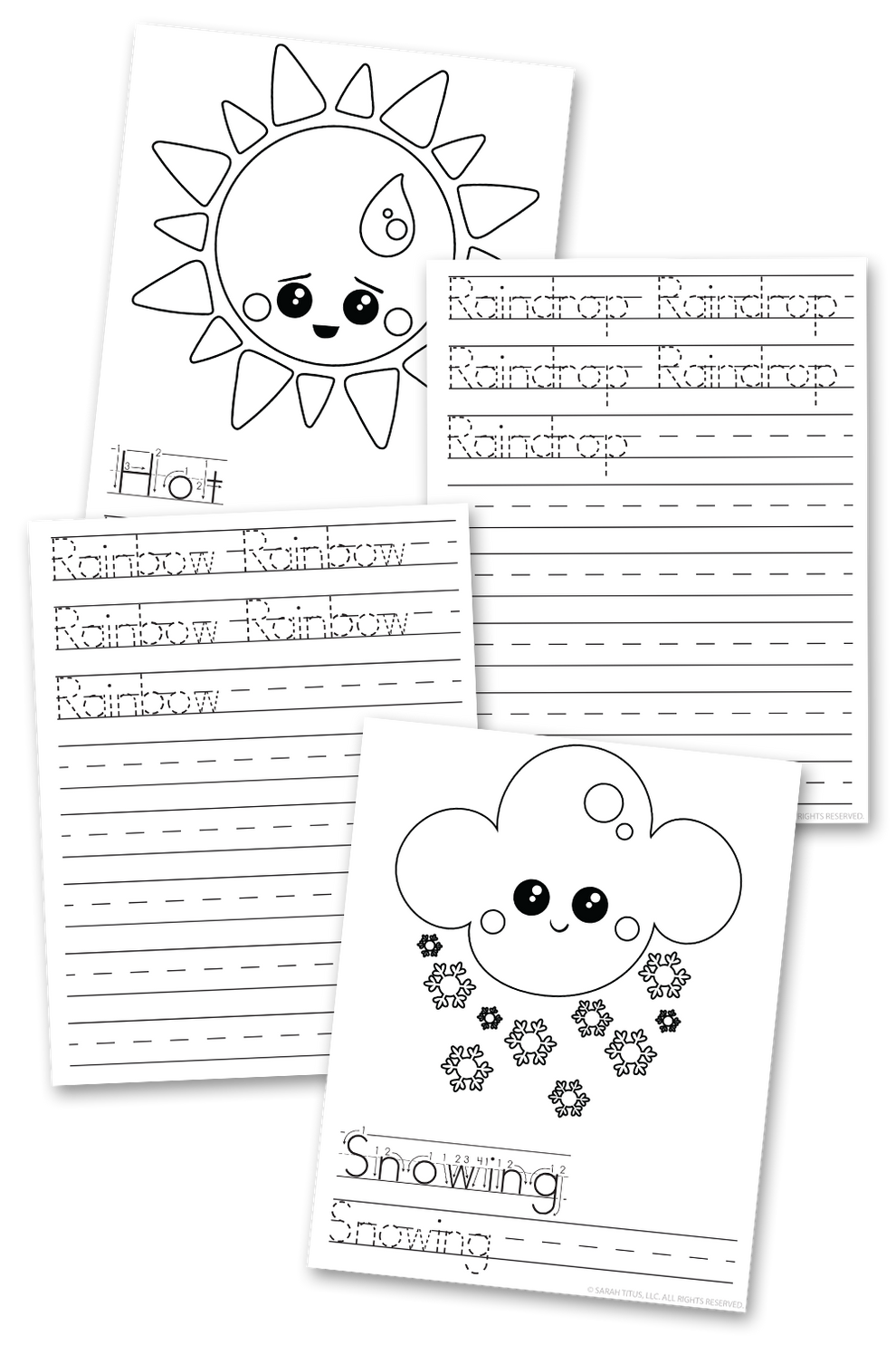 Weather Handwriting Practice Sheets {44 Pages} – Sarah Titus