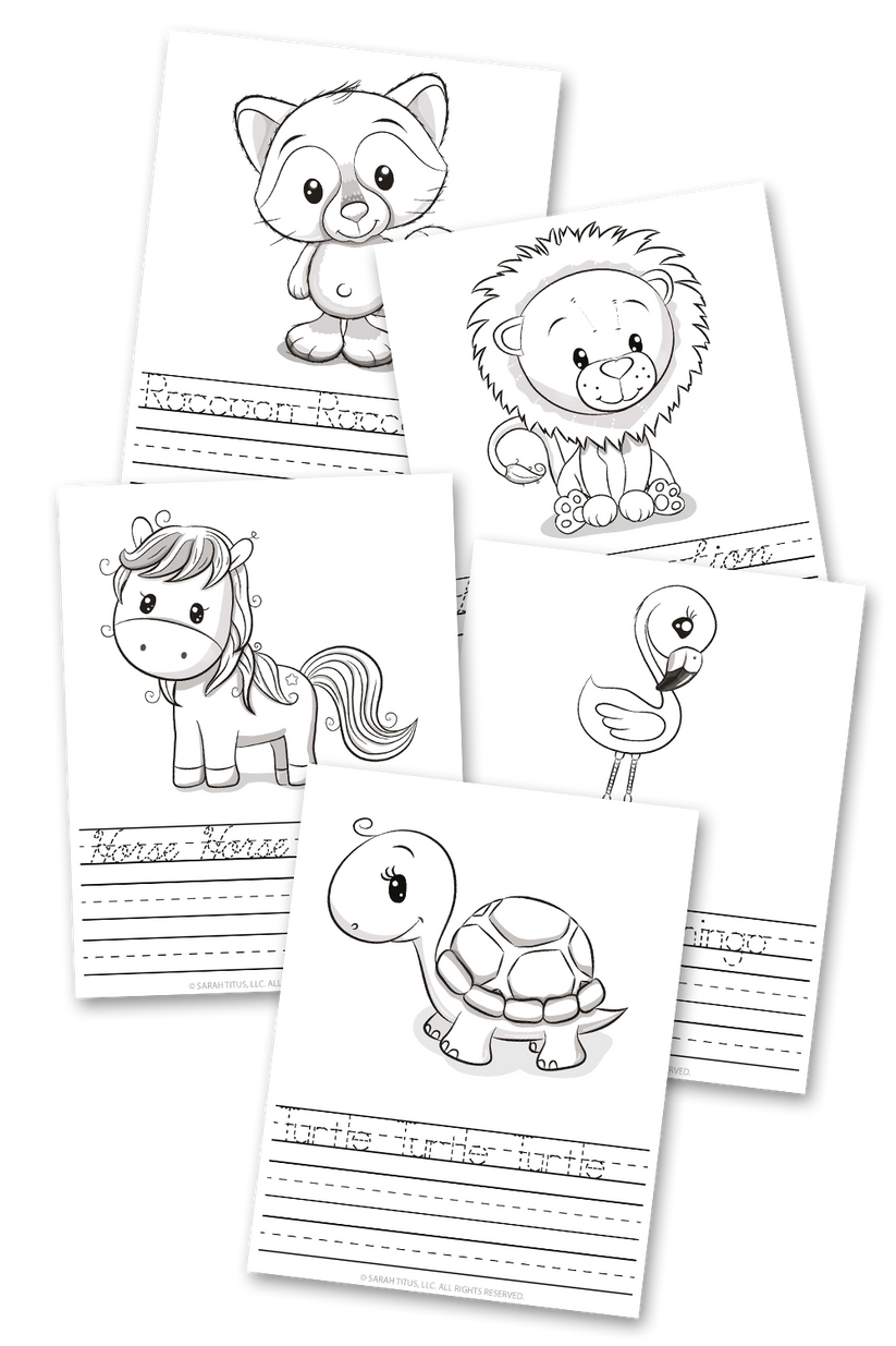 God Created Animals Handwriting Practice Sheets - Print & Cursive {20 ...