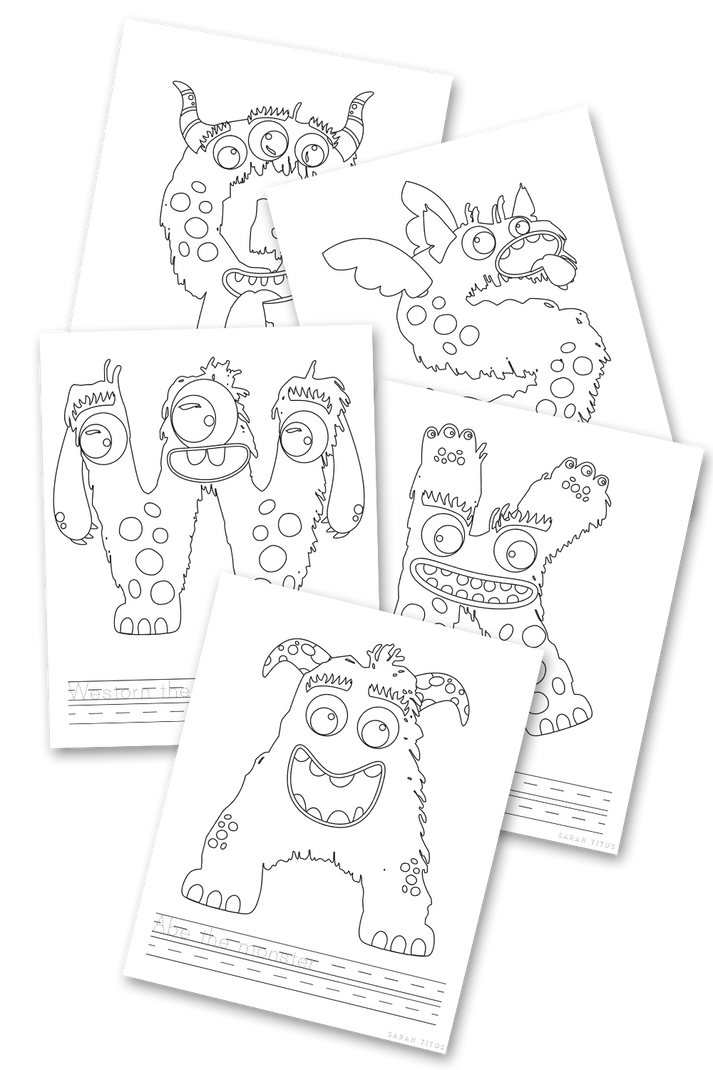 Monster Alphabet Handwriting Practice Sheets {26 pages} – Sarah Titus