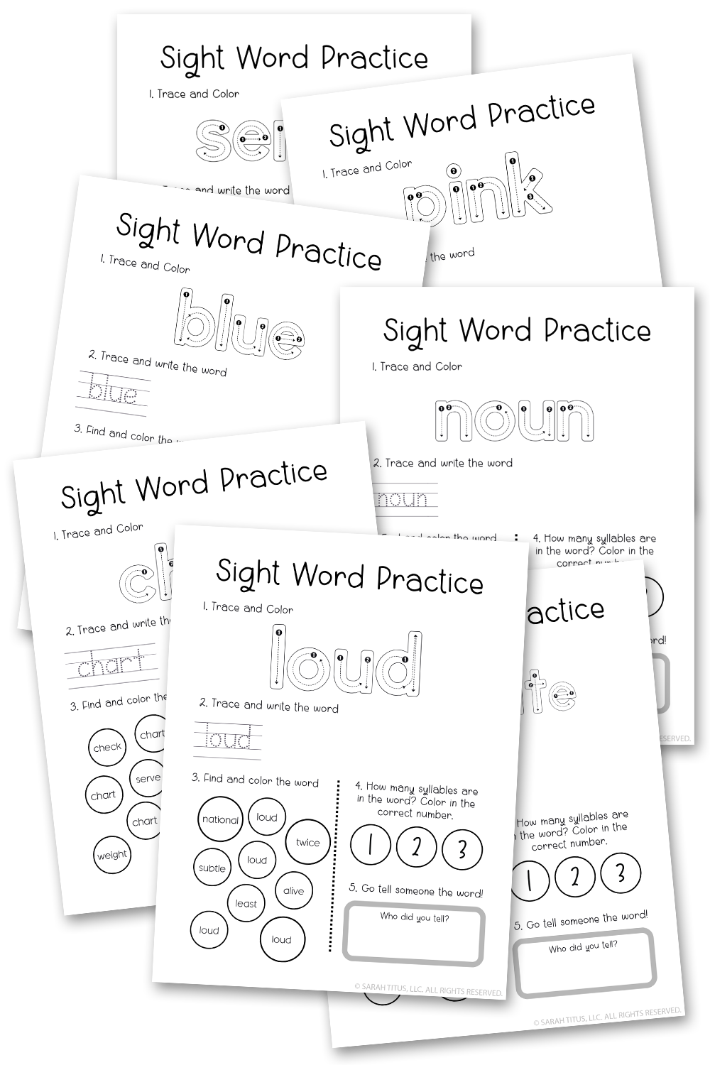 Sight Word Practice Book 220 Pages Sarah Titus Sight Word Practice Book 220 Pages Sarah Titus