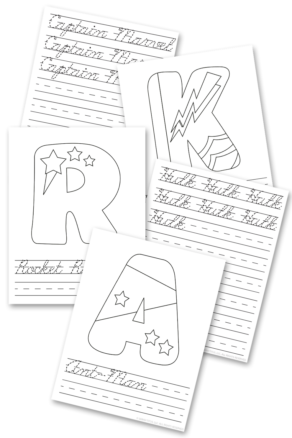 Superhero ABC Cursive Handwriting Practice Sheets {52 Pages} – Sarah Titus